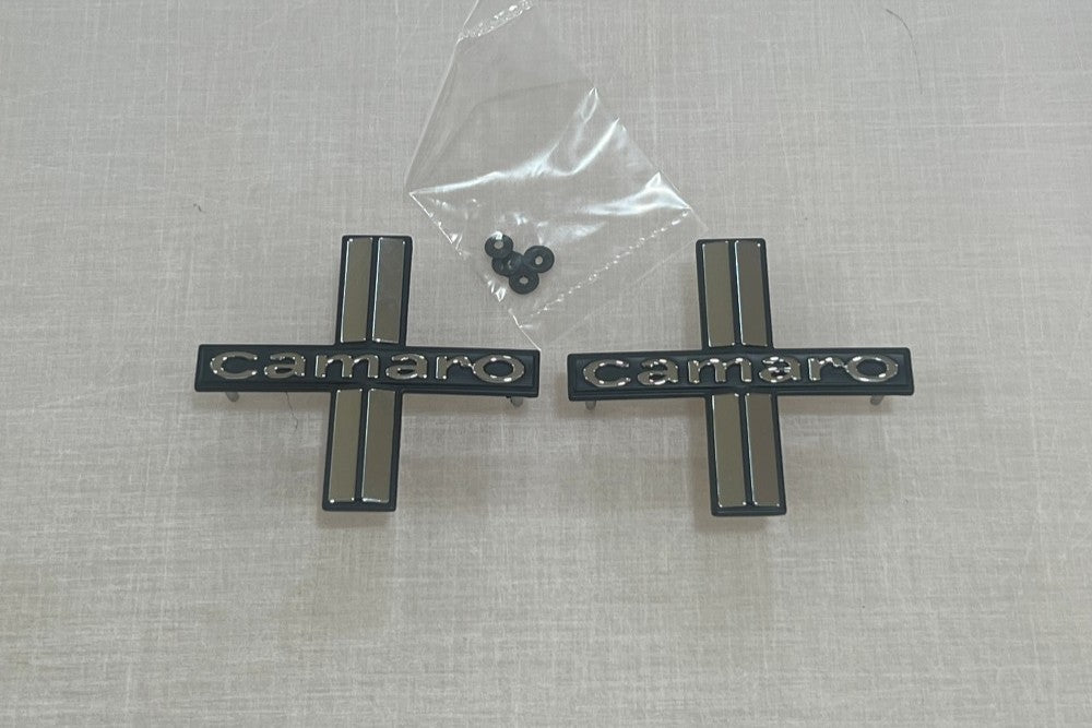 1967 Camaro Deluxe Door Panel Emblems Pair – Screaming Chicken